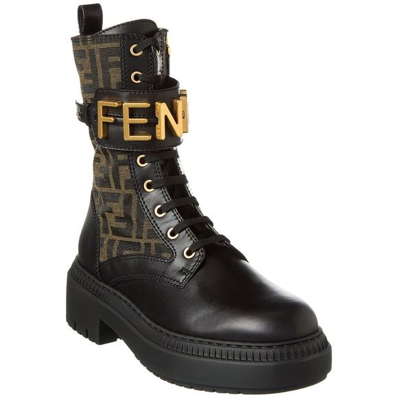Fendi | Shoes | Fendi Fendigraphy Ff Leather Biker Boot | Poshmark